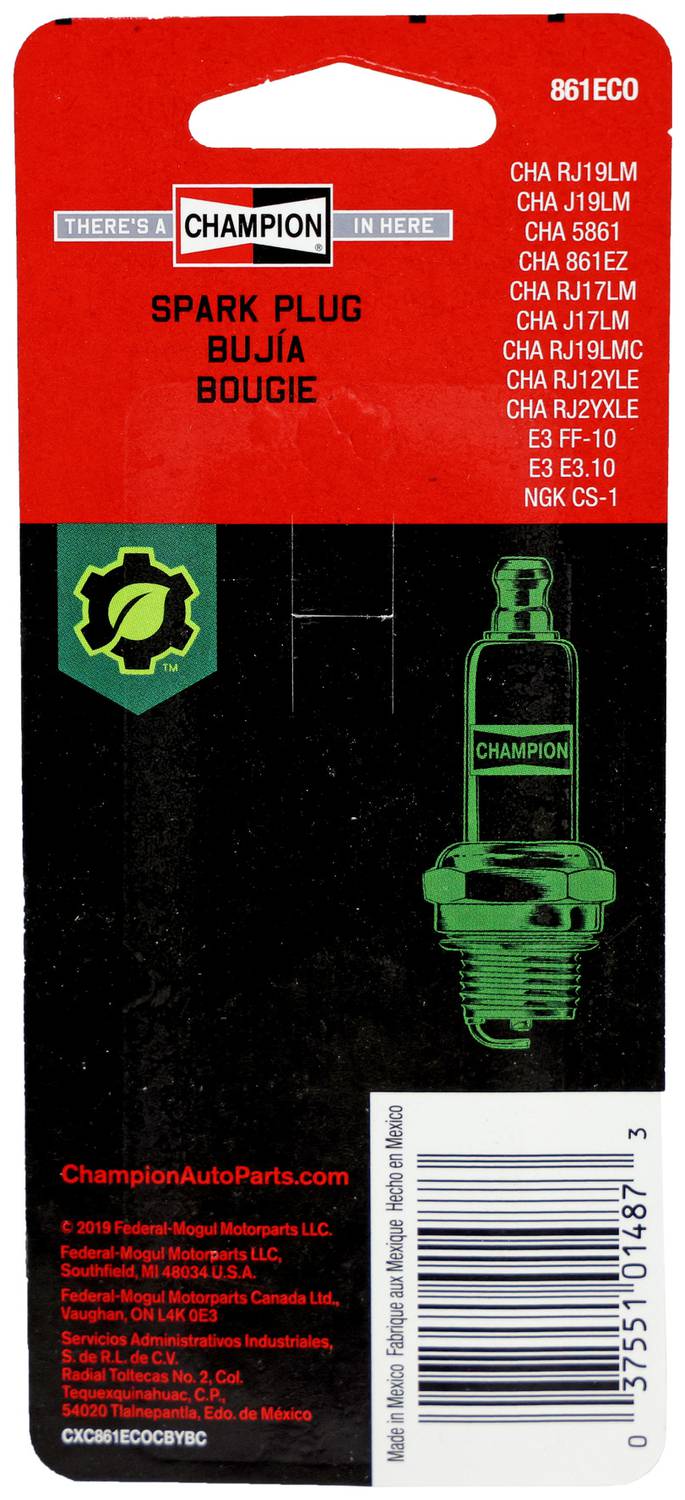 Champion Plug Number QJ19HX Spark Plug 861ECO | O'Reilly Champion Plug Number QJ19HX Spark Plug 861ECO | O'Reilly