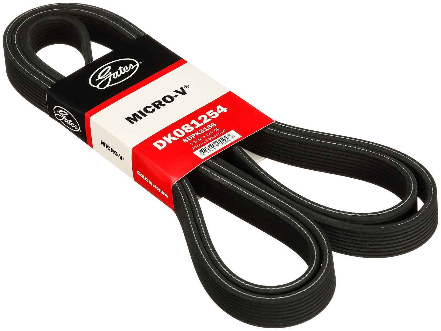 Gates Micro-V Serpentine Belt 8 Rib 126 Inch DK081254 | O Gates Micro-V Serpentine Belt 8 Rib 126 Inch DK081254 | O