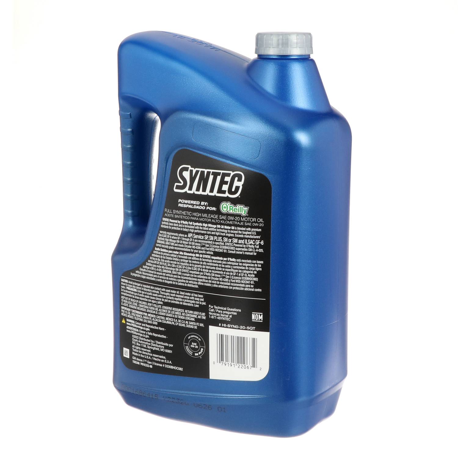 SYNTEC Full Synthetic Motor Oil 0W-20 Quart 15E8BB O'Reilly, 54% OFF