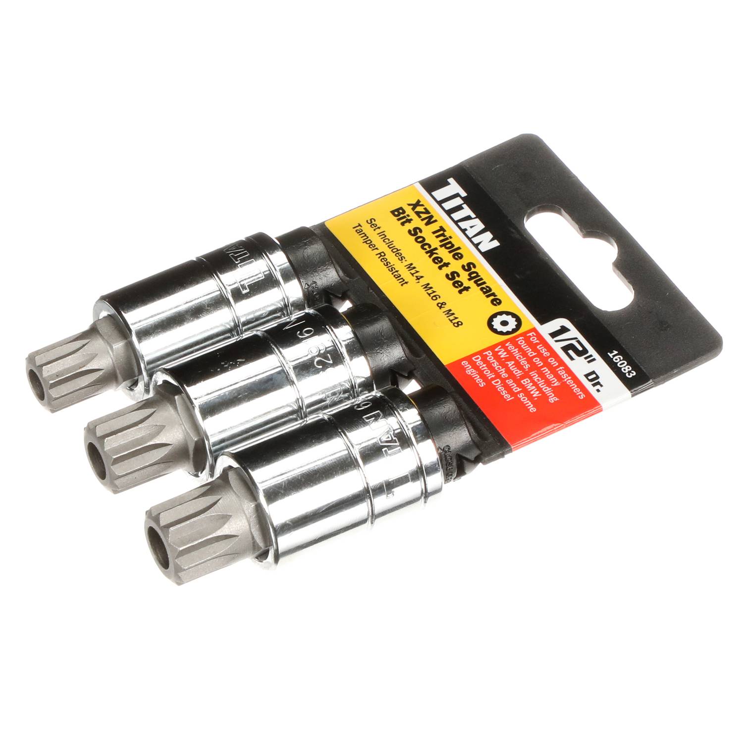 Impact Socket Set Titan Tools 16138 9-Piece Impact Triple Square Bit ...
