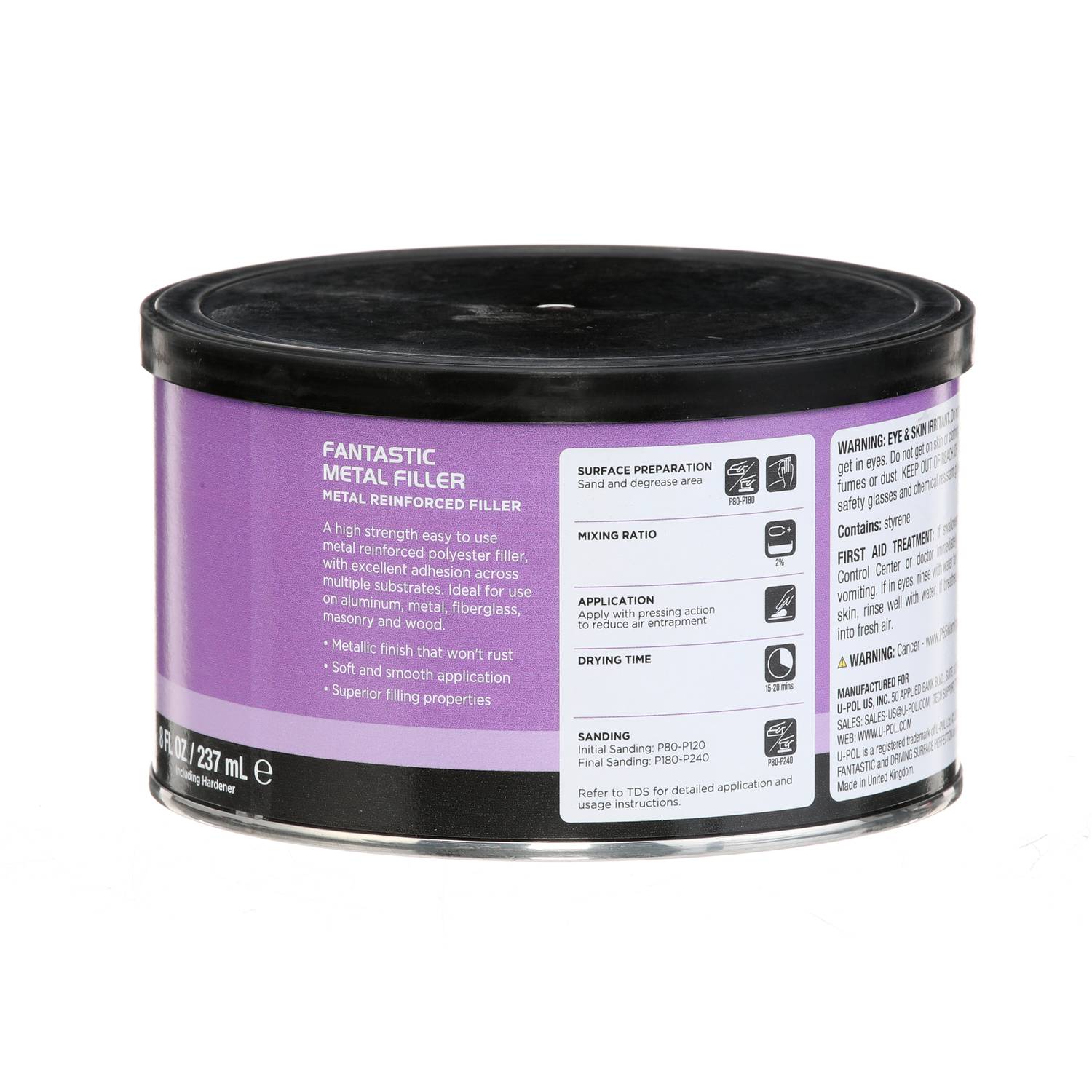 U-POL Fantastic 8 Ounce Metal Filler UP0925 | O'Reilly Auto U-POL Fantastic 8 Ounce Metal Filler UP0925 | O'Reilly Auto