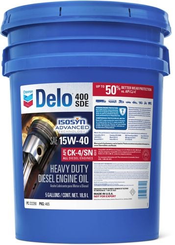 Chevron Delo Conventional Motor Oil 15W-40 5 Gallon 40015405 | O'Reilly ...