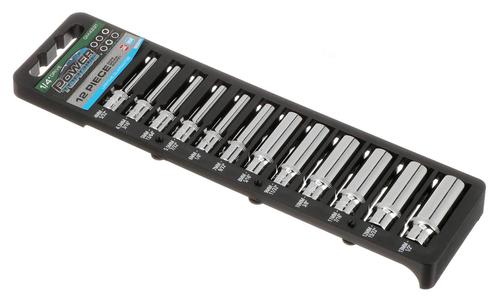 Power Torque 12 Piece 1/4 Inch Drive 12 Point SAE, Metric Socket Set G