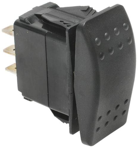 Large Black DPDT Rocker Switch - (On)-Off-(On) Momentary, 6-Pin, 15A ...
